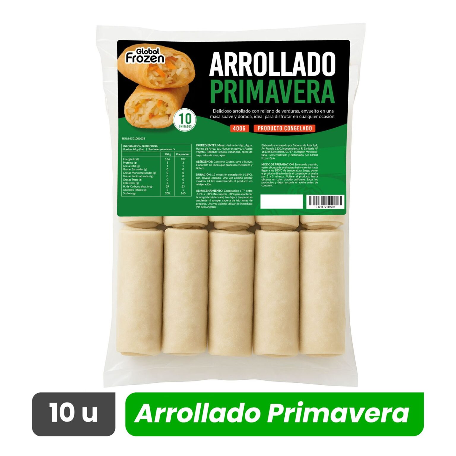Arrollados Primavera – Global Frozen – Caja 100 unidades – Global Frozen